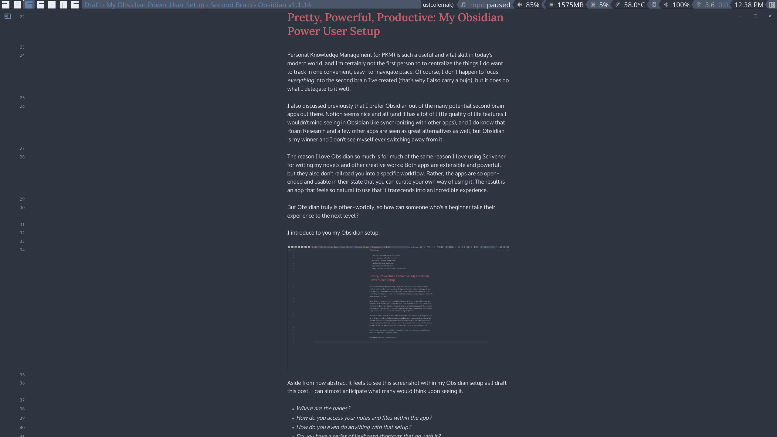 Pretty, Powerful, Productive: My Obsidian Power User Setup – Sudo Science